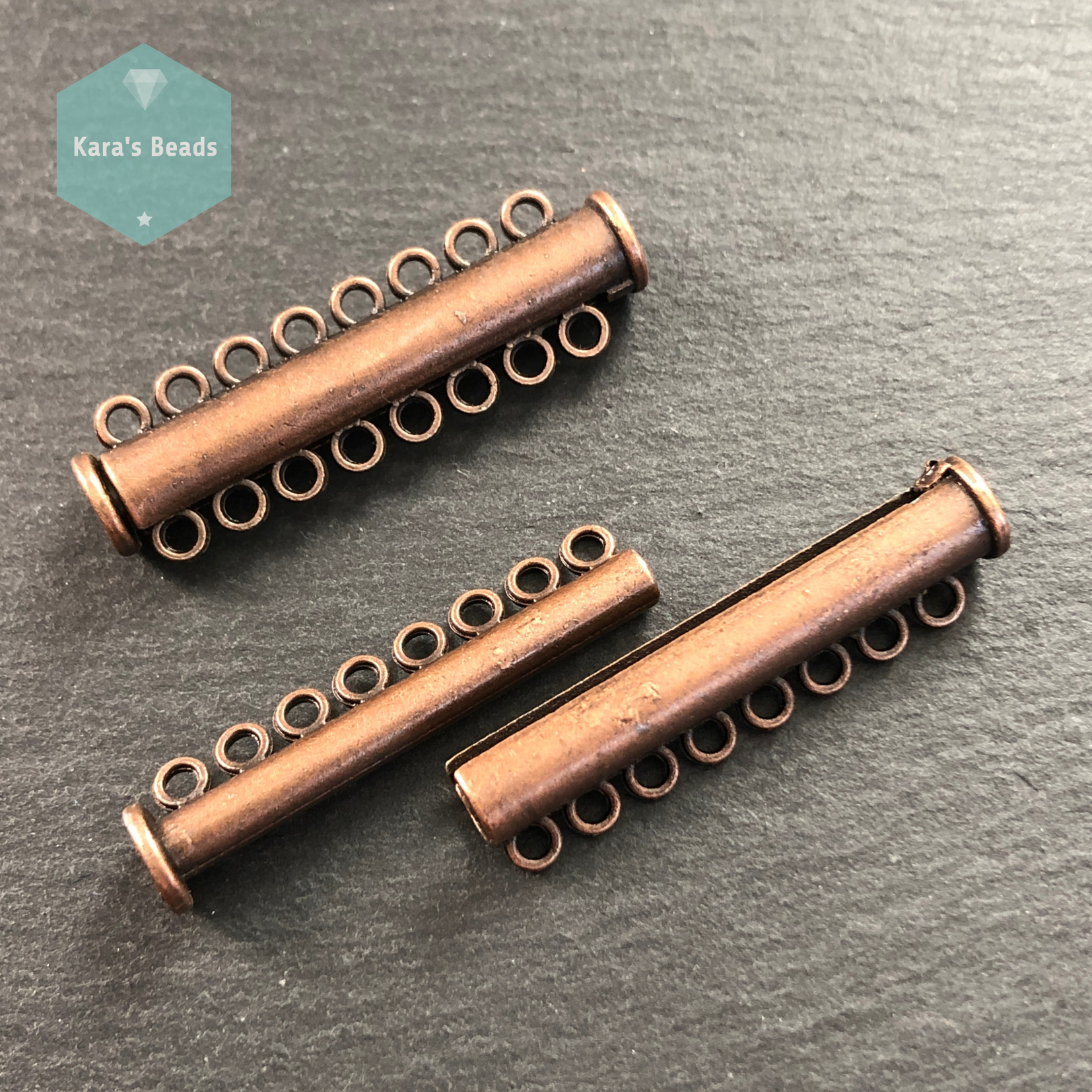 8 Strand Red Copper Slider Clasp 1 pc – Kara's Diamond Art